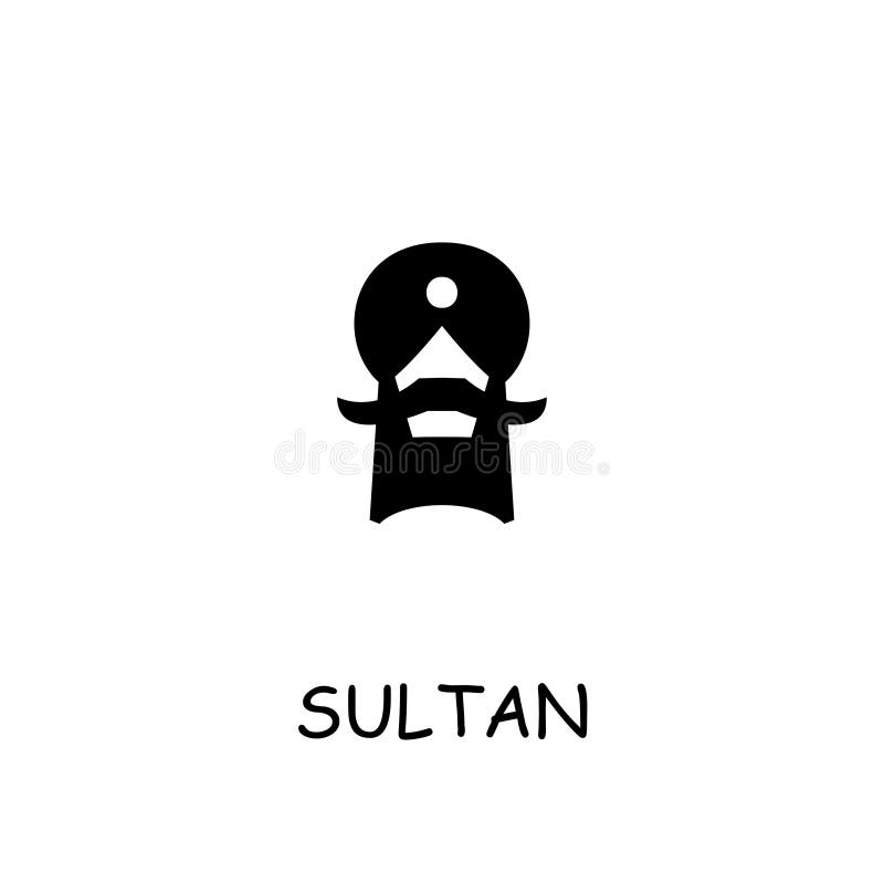 Sultan flat vector icon stock illustration. Illustration of arabic ...
