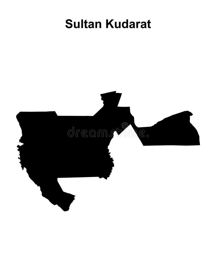 Sultan Kudarat outline map stock vector. Illustration of probinsiya ...