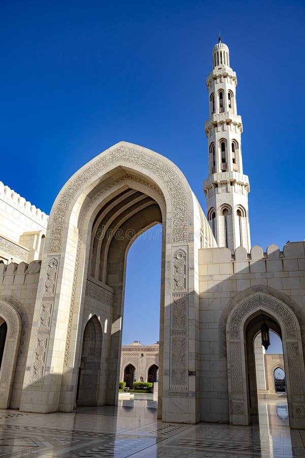 Sultan Qaboos Grand Mosque in Muscat, Oman Stock Image - Image of ...