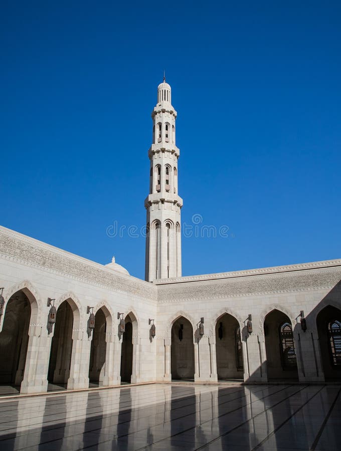 Sultan Qaboos Grand Mosque, Muscat, Oman Stock Image - Image of islamic ...
