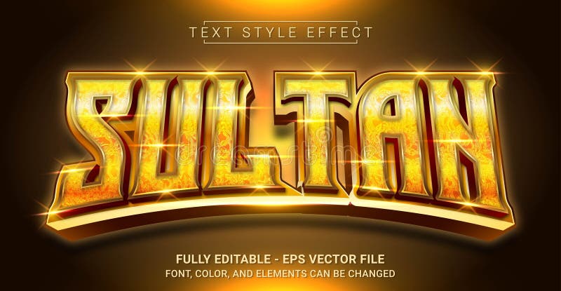 Sultan Text Style Effect. Editable Graphic Text Template Stock Vector ...