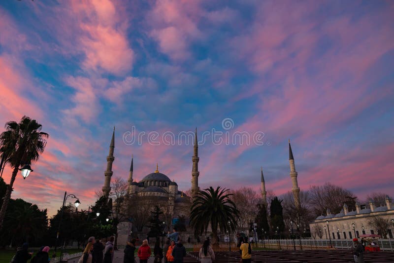 Sultanahmet or Blue Mosque with Dramatic Clouds in the Morning ...