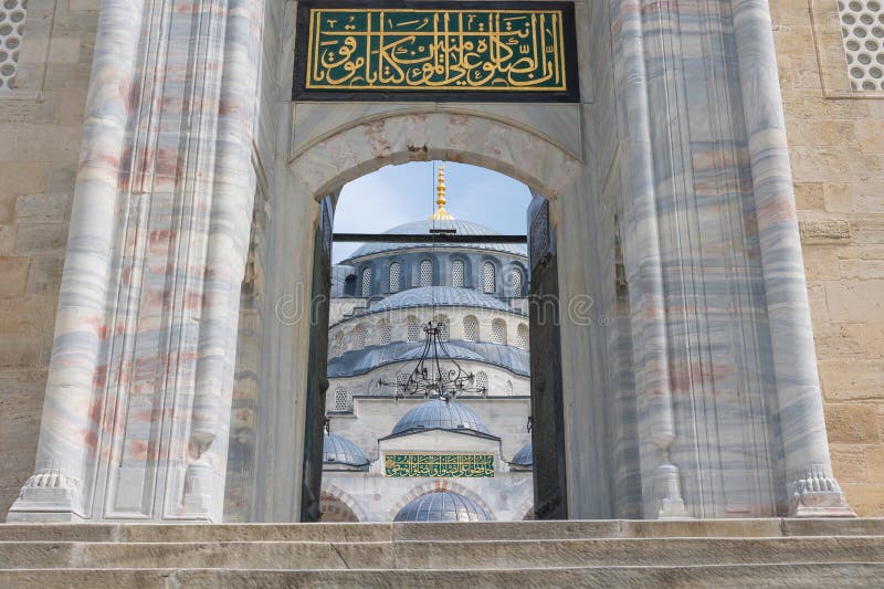 Sultanahmet or Blue Mosque View from the Main Gate in Courtyard ...