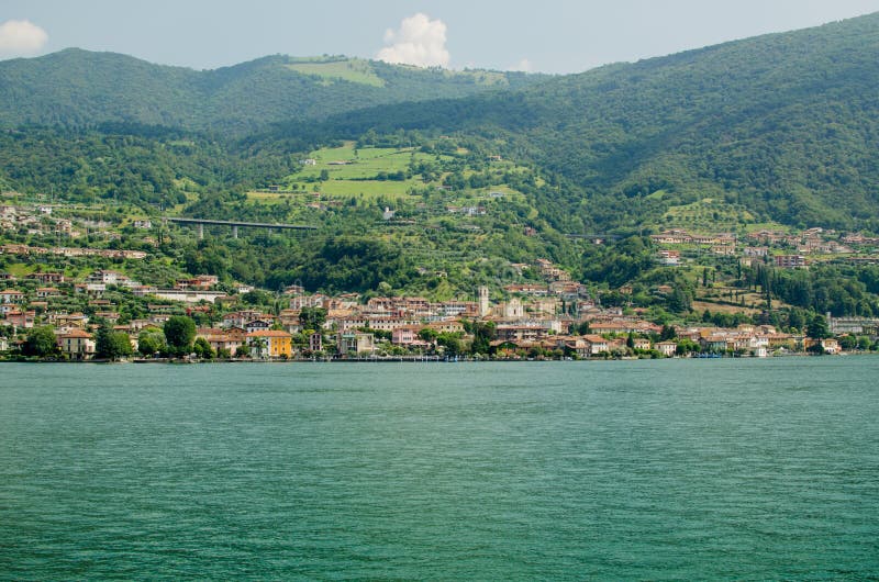 Sulzano, View from Iseo Lake, Italy Stock Image - Image of natural ...
