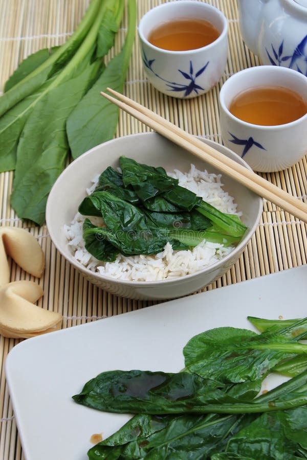 Sum Choy on Steamed Rice stock photo. Image of chopsticks - 23699332