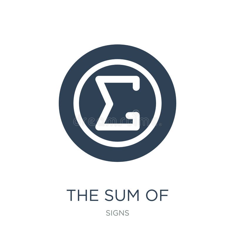 The Sum of Icon in Trendy Design Style. the Sum of Icon Isolated on ...