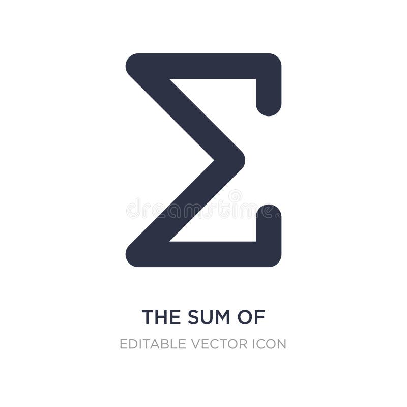 The Sum of Icon on White Background. Simple Element Illustration from ...