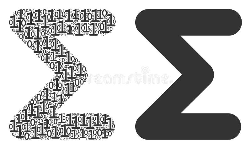 Sum Collage of Binary Digits Stock Vector - Illustration of collage ...