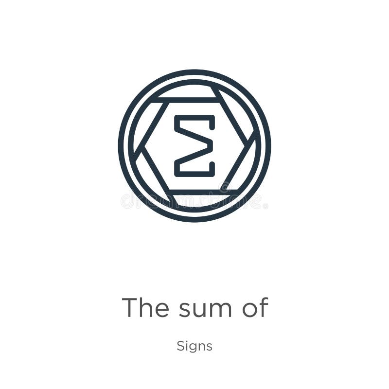 The Sum of Symbol Icon. Thin Linear the Sum of Symbol Outline Icon ...