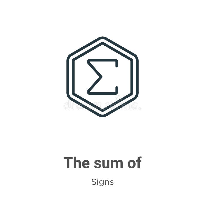 The Sum of Symbol Outline Vector Icon. Thin Line Black the Sum of ...