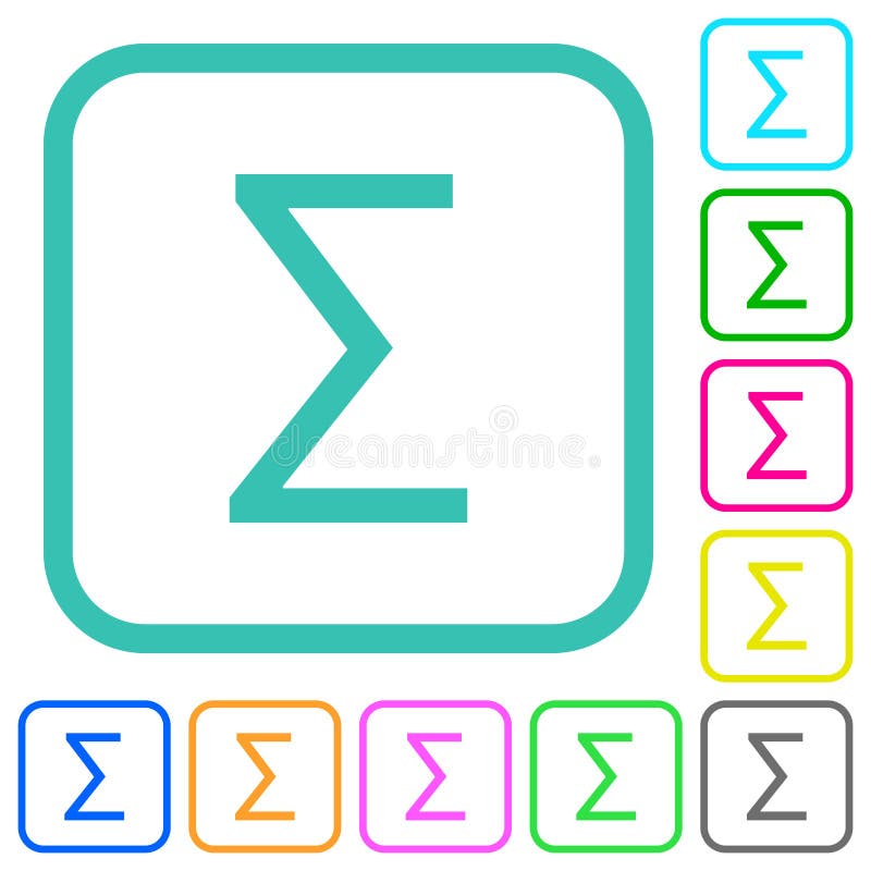 Sum Symbol Vivid Colored Flat Icons Stock Vector - Illustration of ...