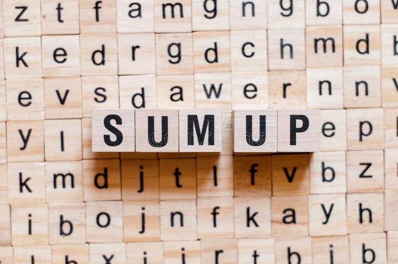 Sum up word concept stock photo. Image of compact, conceptual - 142634232