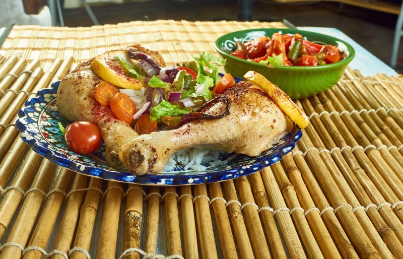 Sumac Chicken and Rice stock photo. Image of coriander - 178534454