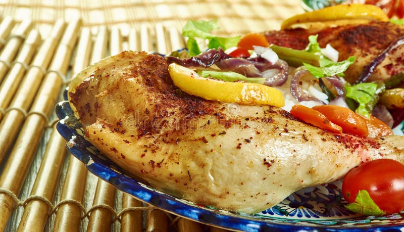 Sumac Chicken and Rice stock image. Image of garnish - 178774733