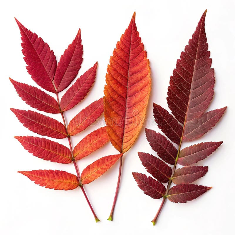 Sumac Leaves Isolated on White Background Stock Illustration ...