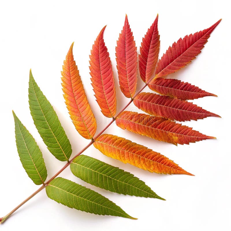 Sumac Leaves Isolated on White Background Stock Illustration ...