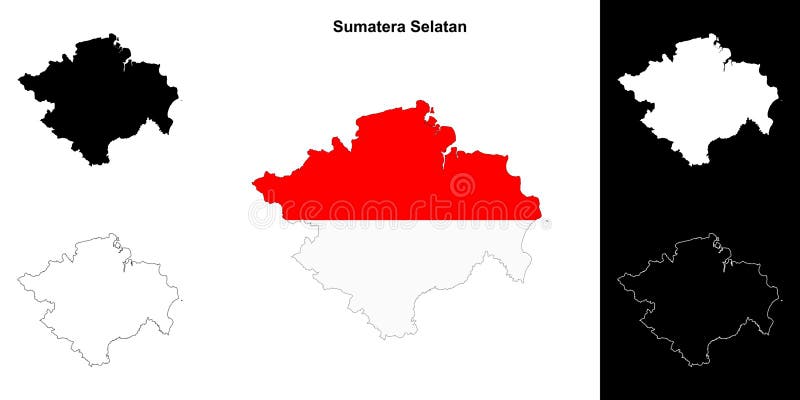 Sumatera Selatan Outline Map Stock Vector - Illustration of borders ... Sumatera Selatan Outline Map Stock Vector - Illustration of borders ...