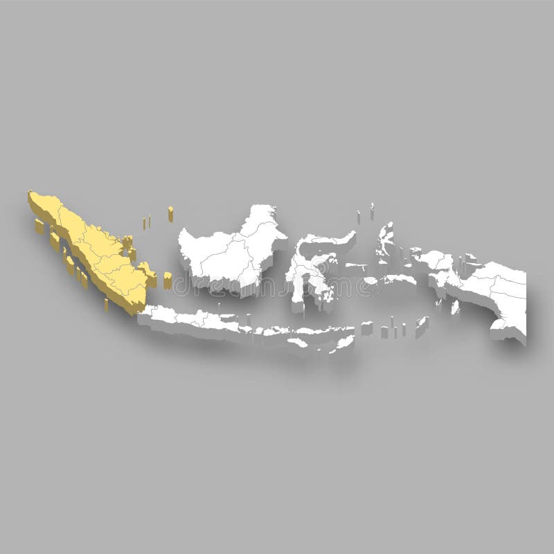 Sumatra Region Location within Indonesia Map Stock Vector ...