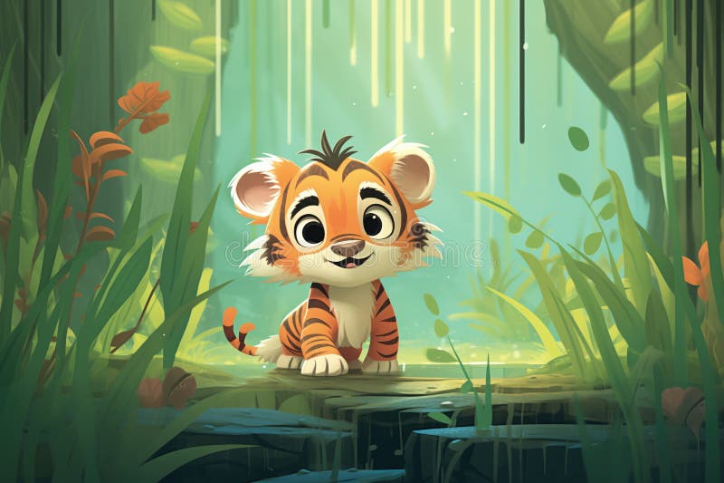 Sumatran Tiger Cub Curiously Exploring the Jungle Stock Photo - Image ...