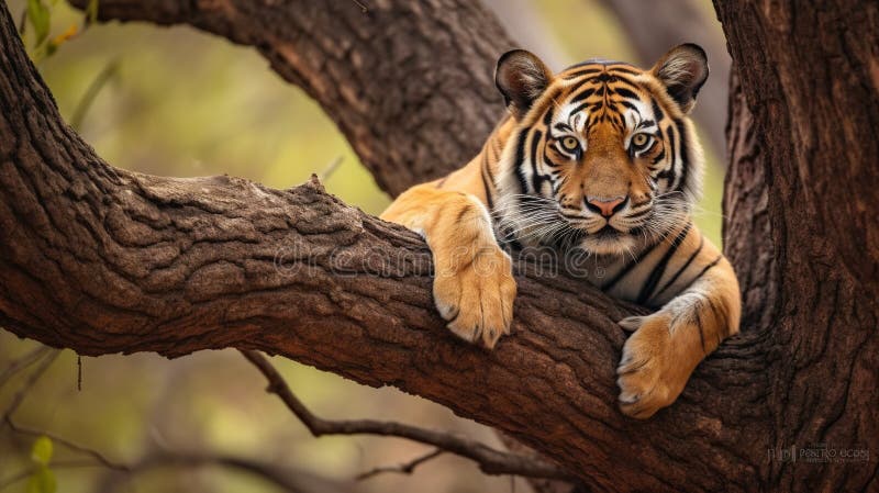 Tiger Lying Tree Stock Illustrations – 811 Tiger Lying Tree Stock ...