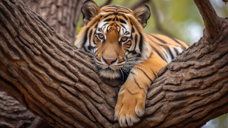 Tiger Lying Tree Stock Illustrations – 811 Tiger Lying Tree Stock ...