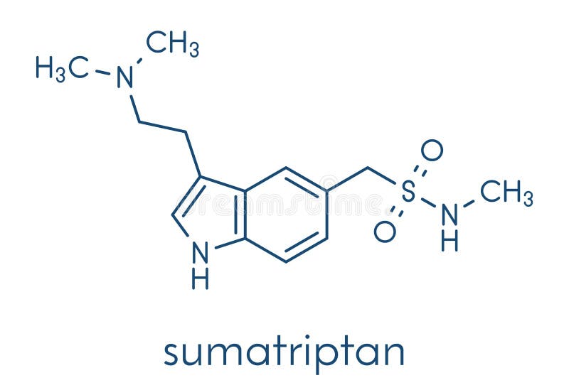 Sumatriptan Molecule, Structural Chemical Formula, Ball-and-stick Model ...