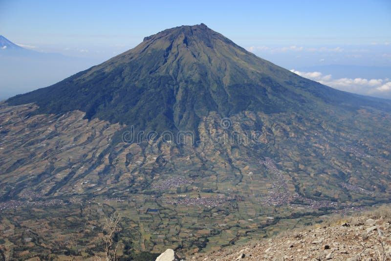 Sumbing Mountain with Beautiful Landscape of Nature Stock Photo - Image ...