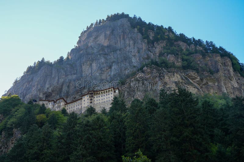 Sumela Monastery Behind the Tree Place: Trabzon, Turkey Stock Image ...