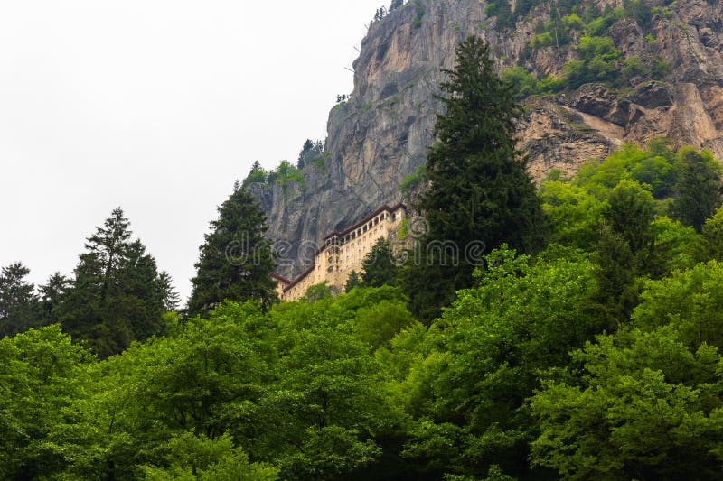 Sumela Monastery View from Down of the Cliffs Stock Image - Image of ...
