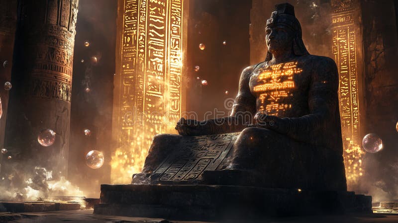 Sumerian AI Oracle Created As a Massive Humanoid Stone Figure in an ...