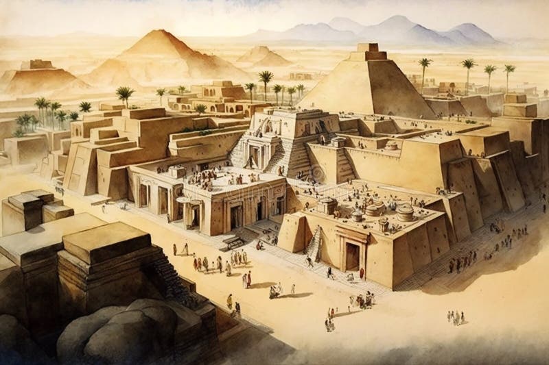 Sumerian Civilization Drawing with Bit of Watercolour Stock ... Sumerian Civilization Drawing with Bit of Watercolour Stock ...