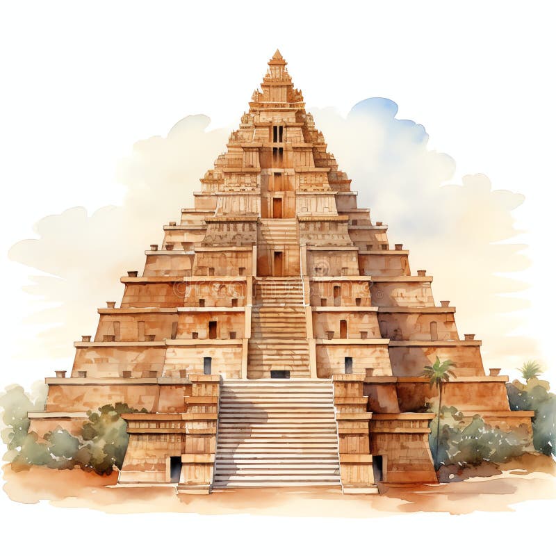 Sumerian Temple Complex with a Ziggurat at Its Center Illustration ...