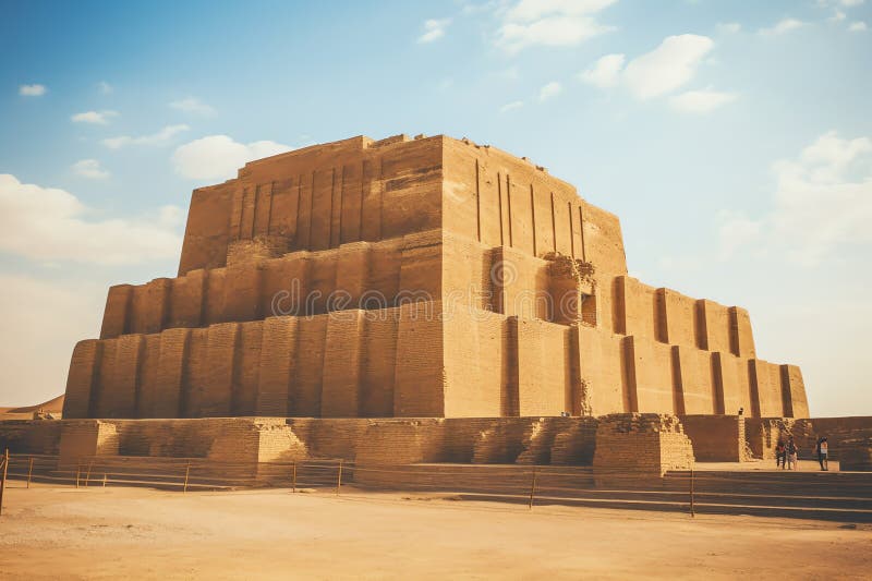 Sumerian Temple Complex with a Ziggurat at Its Center Illustration ...