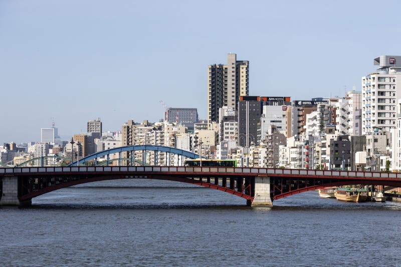 Sumida River and High-rise Buildings in Tokyo Japan Editorial Stock ...