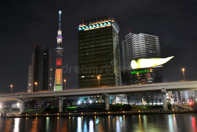 Sumida River View with High Building and Tokyo Skytree Editorial ...