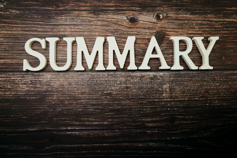 Summary Alphabet Letters on Wooden Background Stock Photo - Image of ...