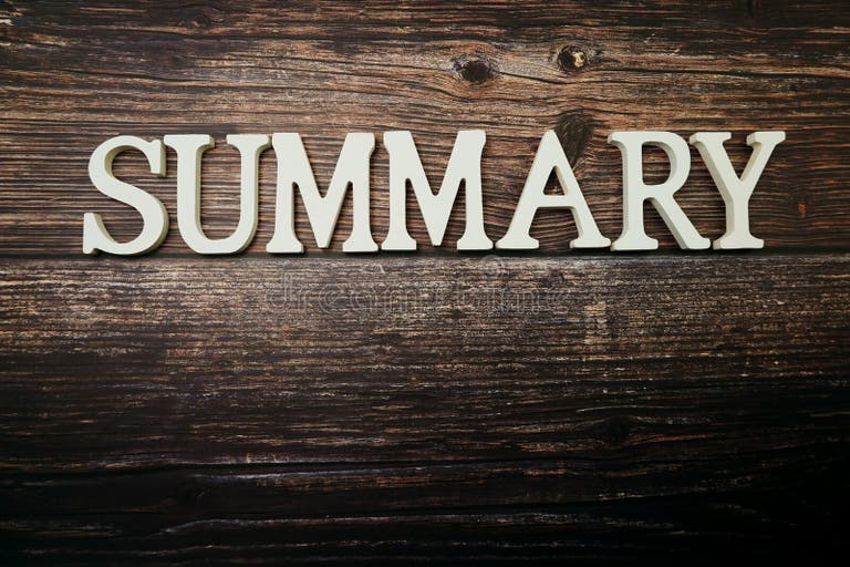 Summary Alphabet Letters on Wooden Background Stock Photo - Image of ...