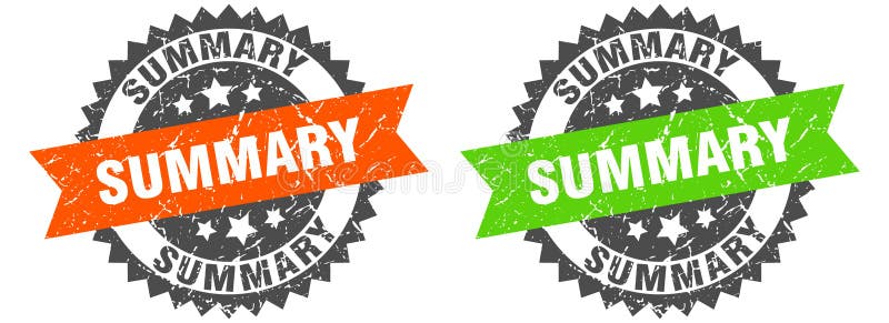 Summary Band Sign. Summary Grunge Stamp Set Stock Vector - Illustration ...