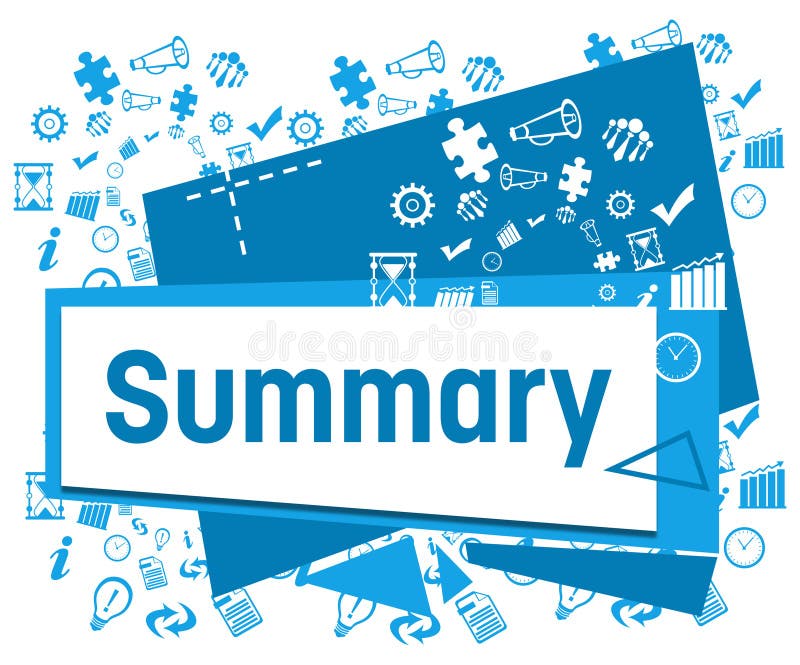 Summary Blue Business Symbols Circles Triangle Text Stock Illustration ...