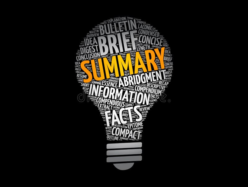 Summary Bulb Word Cloud Collage, Concept Background Stock Illustration ...