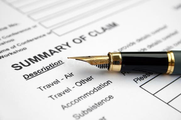 SUmmary of claim stock image. Image of medical, benefits - 181832649