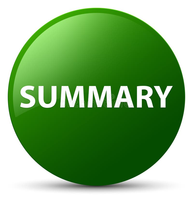 Summary green round button stock illustration. Illustration of analysis ...
