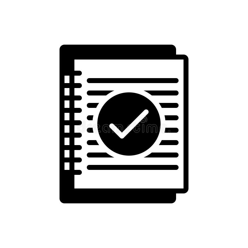 Black Solid Icon for Summary, Resume and Application Stock Vector ...