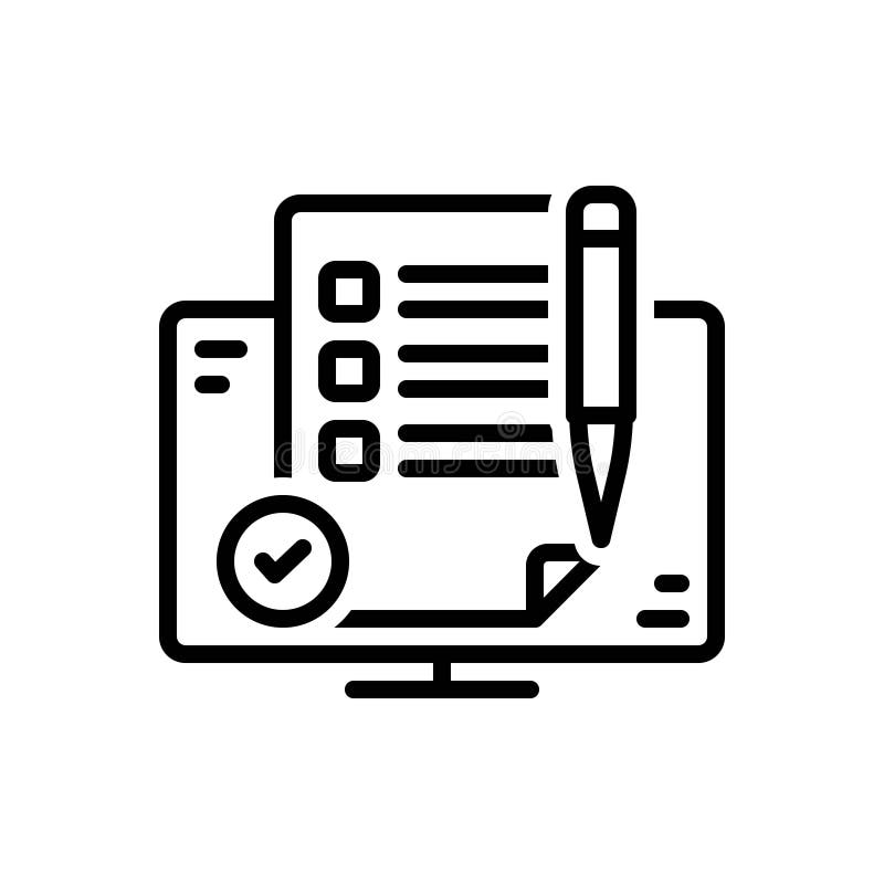 Black Line Icon for Summary, Synopsis and Compendium Stock Vector ...