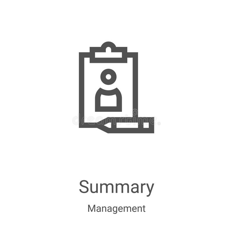 Summary Icon Vector from Management Collection. Thin Line Summary ...