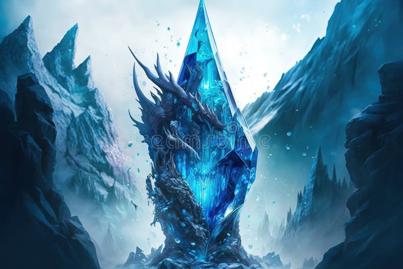 Azure Dragon Crystal Light on the Top of the Mountain Stock ...