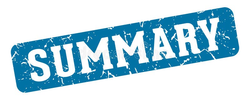 Summary Rectangular Sign. Summary Stamp Stock Vector - Illustration of ...