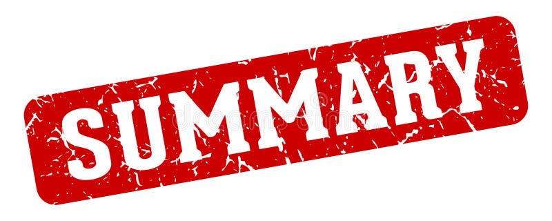 Summary Rectangular Sign. Summary Stamp Stock Vector - Illustration of ...