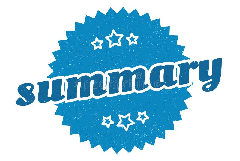 Summary Sign. Summary Vintage Retro Label Stock Vector - Illustration ...