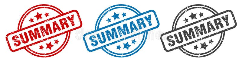 Summary Stamp. Summary Round Isolated Sign Stock Vector - Illustration ...